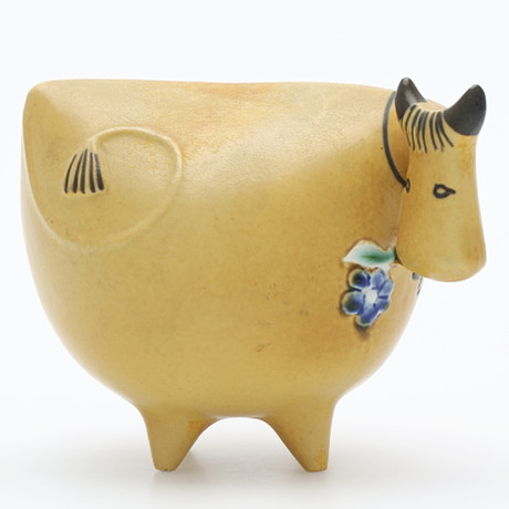 LISA LARSON. figurine, cow, “Stora Zoo”, stoneware, with label ...