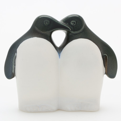 LISA LARSON. figurine, “Penguin - Noah's Ark”, stoneware, stamped Lisa ...