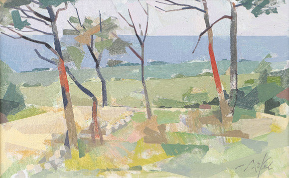 ADRIAN VAN ARKEL (1924-2006). Coastal landscape, oil on canvas, signed ...