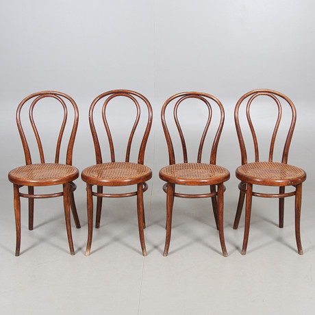 MICHAEL THONET. Chairs, 4 pcs, model no. 14, Thonet, 20th century ...