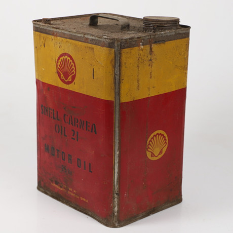 OLJEDUNK, 25 liter, plåt, importerat av AB Svenska Shell, 1900-tal ...
