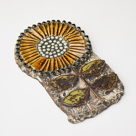 LISA LARSON. Wall plaque, sunflower, stoneware, Gustavsberg. Ceramics ...