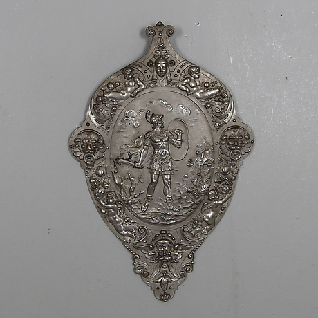 COAT OF ARMS, cast iron, Kallinge, turn of the century 1900. Silver ...