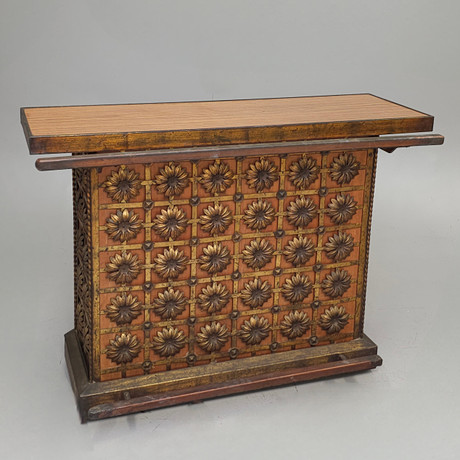 80S DESIGN BAR COUNTER WITH METAL APPLICATIONS ON GOLD. Furniture ...