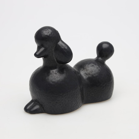 LISA LARSON. FIGURINE poodle, marked LISA L., Made in Sweden, stoneware ...
