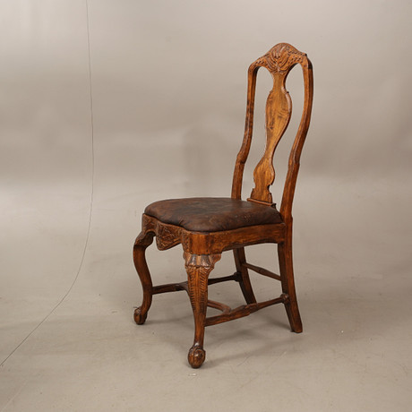 CHAIR, baluster-shaped back tray, cut decor, convertible legs, feet ...