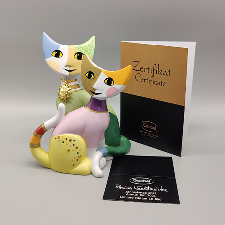 ROSINA WACHTMEISTER. GÖBEL “GAIA E CALMA” LIMITED: CAT FIGURINE ANNUAL CAT 2021 HANDMADE FROM ...