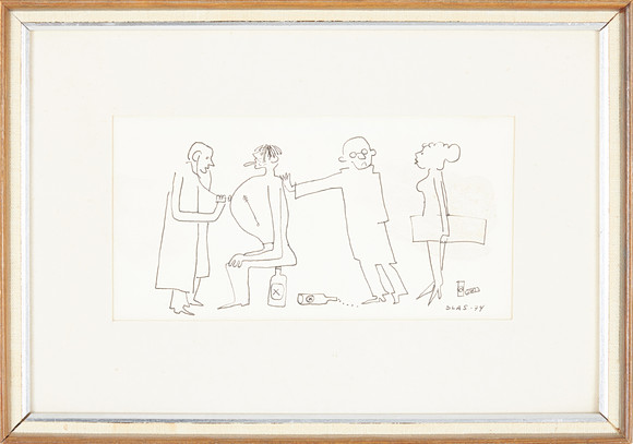 STIG (SLAS) CLAESSON. Figure composition, ink on paper, signed and ...