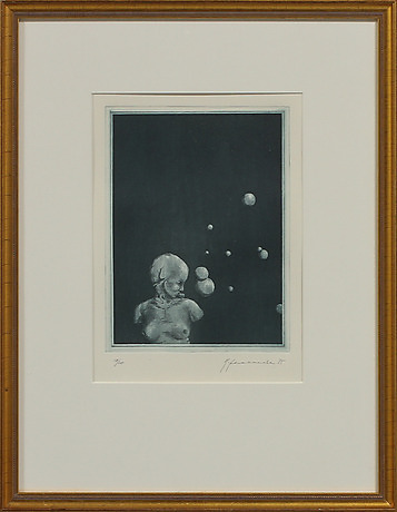 OIDENTIFIERAD KONSTNÄR. aquatint, indistinct sign. Number 10/20. Art ...