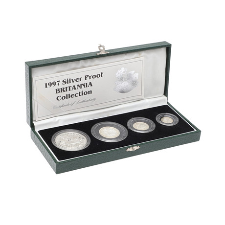 A 1997 SILVER PROOF BRITANNIA FOUR COIN COLLECTION. Coins, Medals ...