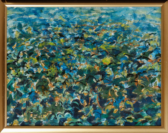 ENOCK ILUNGA. Above the jungle ceiling, oil on canvas, signed. Art ...