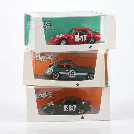 3 model cars, metal/resin, including Austin Healey Sprite Le Mans, 1965 ...
