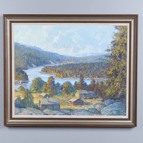 IVAN CONSTANTIN. An oil on canvas, “Älven”, Älvdalen, 1936, signed. Art - Paintings - Auctionet