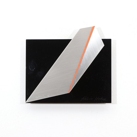 ALEXIUS HUBER. Wall relief. Brushed steel and plexiglass. Signed. Art ...