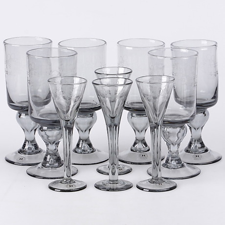 GLASS, 10 pcs. "Antique", Reijmyre, 20th century. Glass - Tableware ...