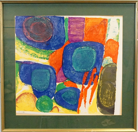 GUSTAV BOLIN (1920-1999), lithograph in colours, Composition, signed ...