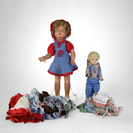 DOLLS, 2 pcs. 1 American riddle doll, 1 German doll, early 20th century ...