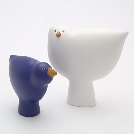 Two porcelain figurines, Birds, Timo & Lisa, from “Parvi/The Flock ...