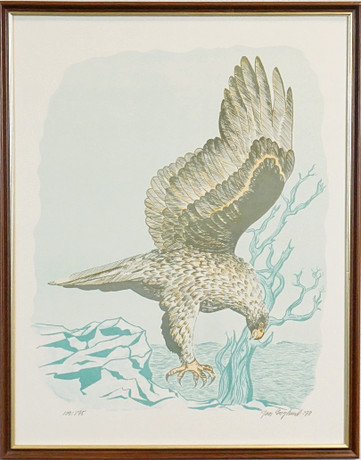 JAN ENGLUND (1946-2010), colour lithograph, Bird of prey, signed, dated ...