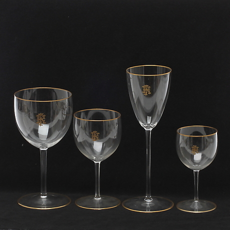 GLASSWARE PARTS, 81 parts, early 20th century. Glass - Tableware ...