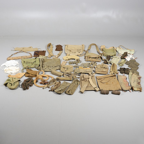 A LARGE COLLECTION OF SECOND WORLD WAR AND LATER WEBBING AND SIMILAR ...