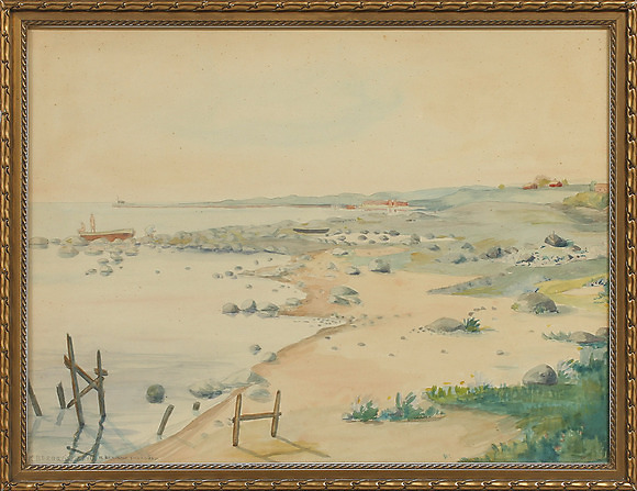 OIDENTIFIERAD KONSTNÄR. "Blekinge Archipelago", watercolour, signed K ...