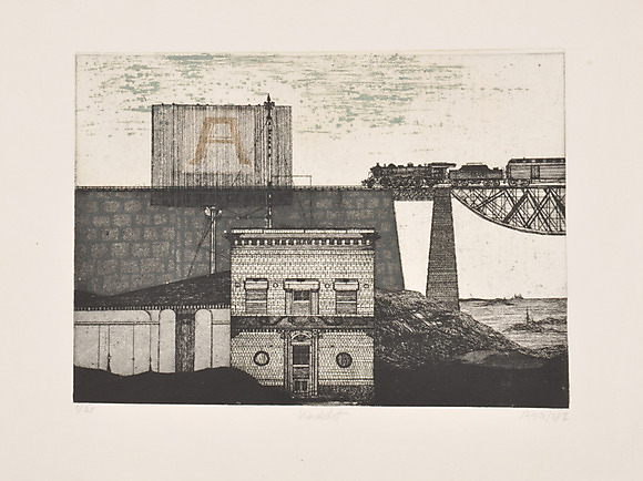 CARL BIANGA. "Viaduct". Art - Engravings & Prints - Auctionet