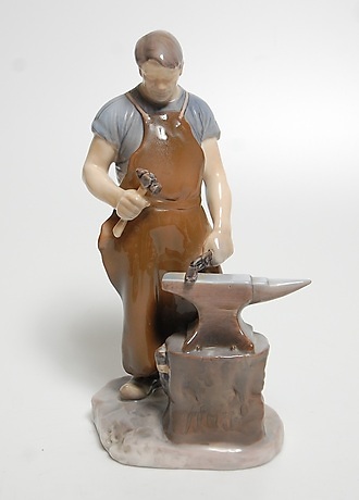 AXEL LOCHER. 1897-1941, figurine, porcelain, "Blacksmith" Bing ...