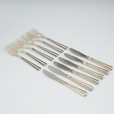 BESTICKSERIE, 6 + 6 st, Margit, silver, design Holger Rasmussen i ...