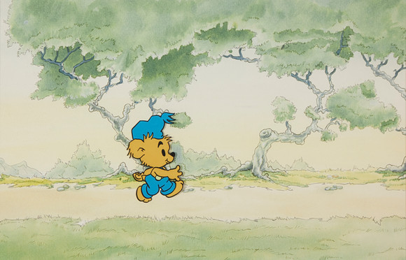 RUNE ANDRÉASSON. Bamse, hand-painted film cell from “Bamse and the ...