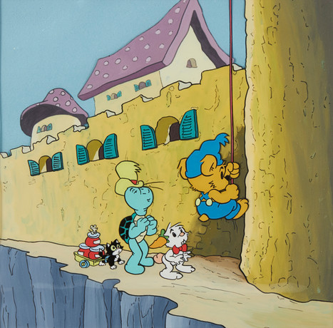 RUNE ANDRÉASSON. Bamse, hand-painted film cell from “Bamse i ...