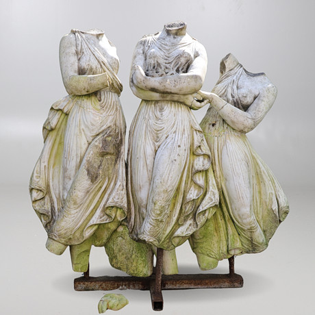 A LATE 18TH /EARLY 19TH CENTURY MARBLE GROUP OF THE THREE GRACES ...