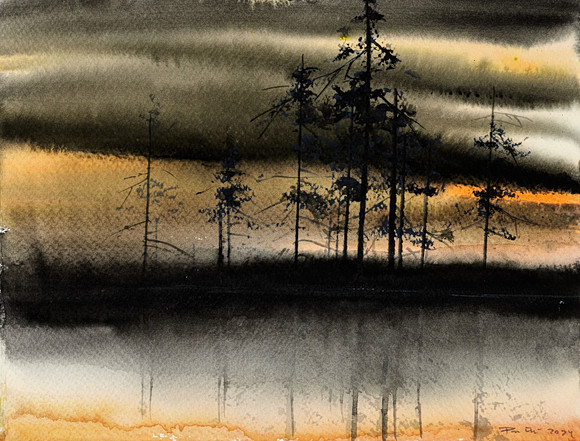 PETER EUGÉN (Sweden, born 1978). Dusk by tar, signed and dated 2024 ...