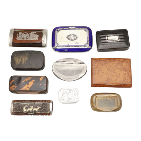 NINE SNUFF BOXES. Silver & Metals - Silver - Auctionet