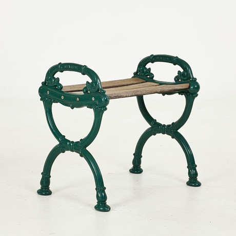BENCH. Byarum, green lacquered aluminium and teak. Furniture - Garden ...