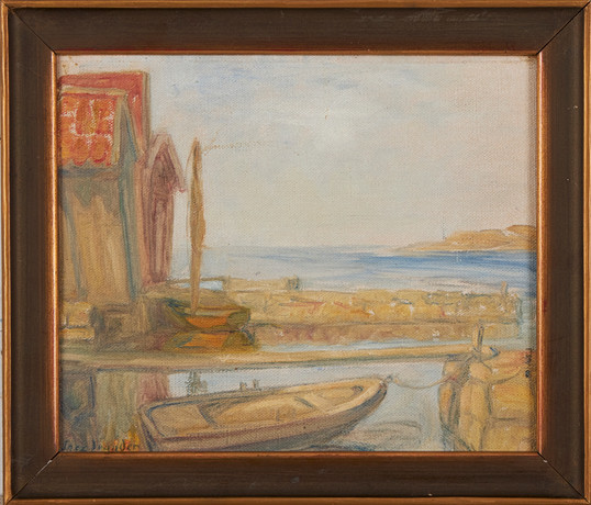 INEZ LEANDER (1879-1969). “Fiskebäckskil”, oil painting on canvas ...