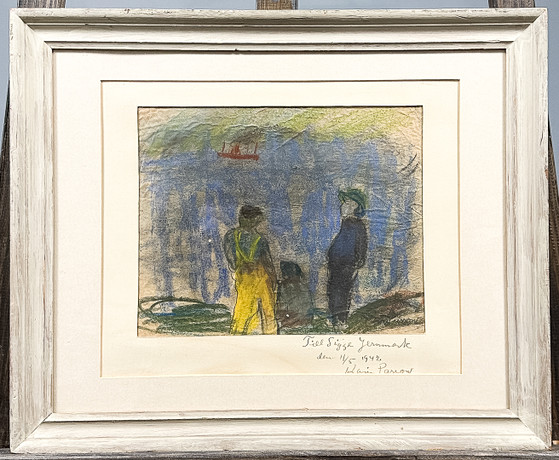 KARIN PARROW. BLANDTEKNIK, signerad daterad-1942. Konst - Måleri ...