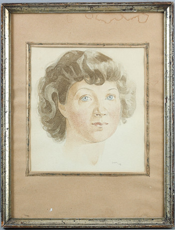 UNKNOWN ARTIST, Portrait depicting actress Agneta Prytz, watercolour ...