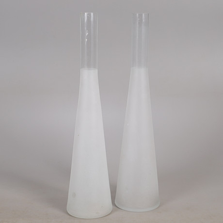 EHLEN JOHANSSON. Floor vases, 1 pair, clear/frosted glass, IKEA. Glass ...