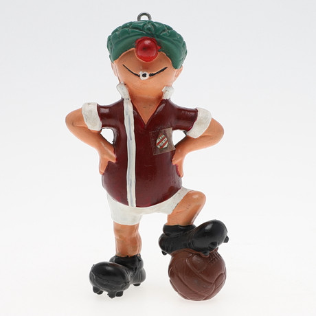FIGUR, gummi, Tuffa Viktor, med Högadals IS matchställ, 1900-talets ...