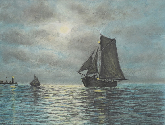 ERIK LINDSTRÖM. “Skåne-fisherare”, mixed media, signed and dated 1921 ...