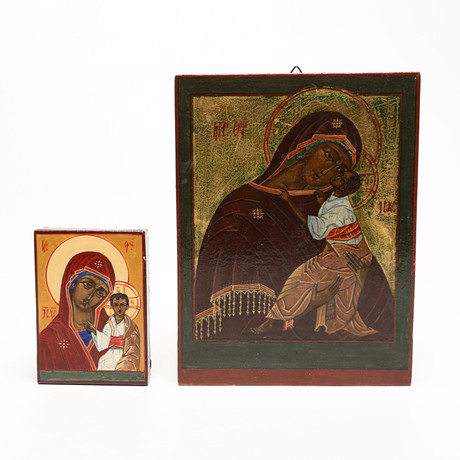 IKONER 2 st, moderna. Konst - Måleri - Auctionet