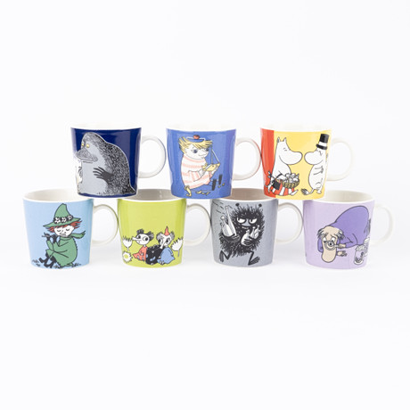 A set of 7 Moomin Characters porcelain mugs, Arabia, Finland. Ceramics ...