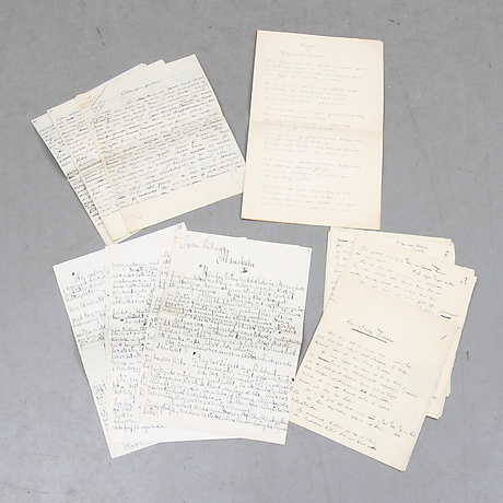 MANUSCRITOS, 4 piezas, Sven Lidman, Daniel Fallström, Per Hallström y ...