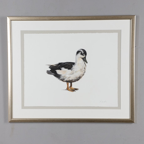 IMOGEN MANN (B.1984). BLACK AND WHITE DUCK. Art - Drawings - Auctionet
