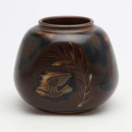 GUNNAR NYLUND. Vase flambé decor Weinberg, stoneware Rörstrand UNIQUE ...