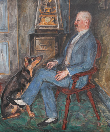 NILS VON DARDEL. Wilhelm Uhde med sin hund, olja på duk, signerad Nils ...