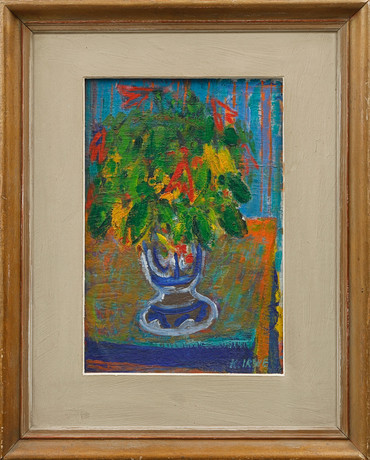 KNUT IRWE. Blomsterstilleben, olja på pannå, signerad. Konst - Måleri ...