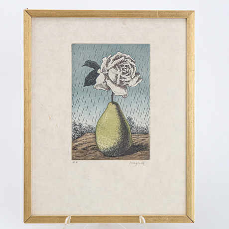 RENÉ MAGRITTE (BELGIEN, 1898-1967). etching/aquatinte “Poire et Rose ...