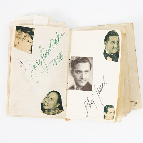 AUTOGRAPH BLOCK, Swedish film stars, actors and others, mostly 1940s ...